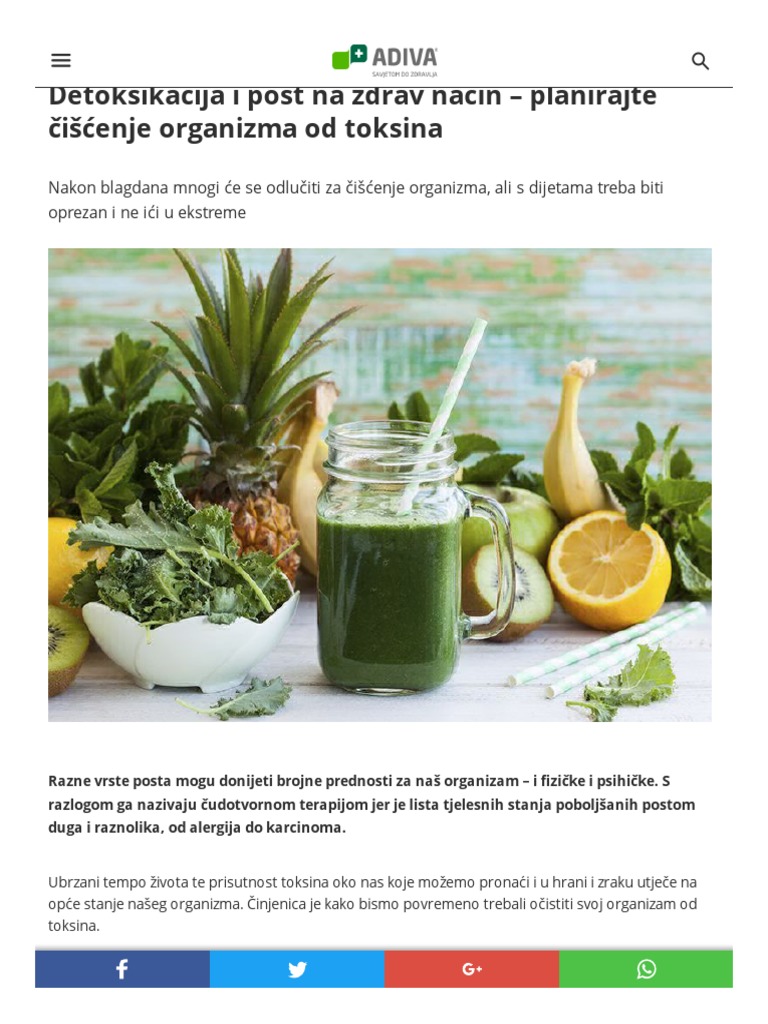 Dijeta Mrsavljenje Detoksikacija I Post Na Zdrav Nacin Planirajte Ciscenje Organizma Od Toksina ...