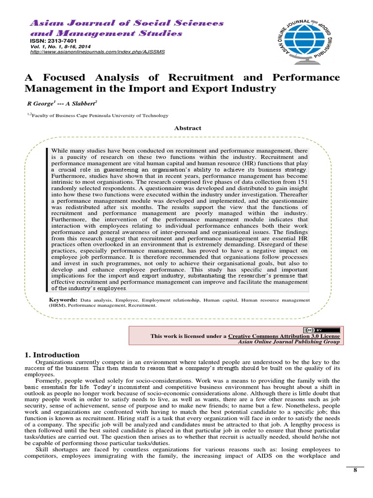 A Focused Analysis of Recruitment and Performance Management in The ...