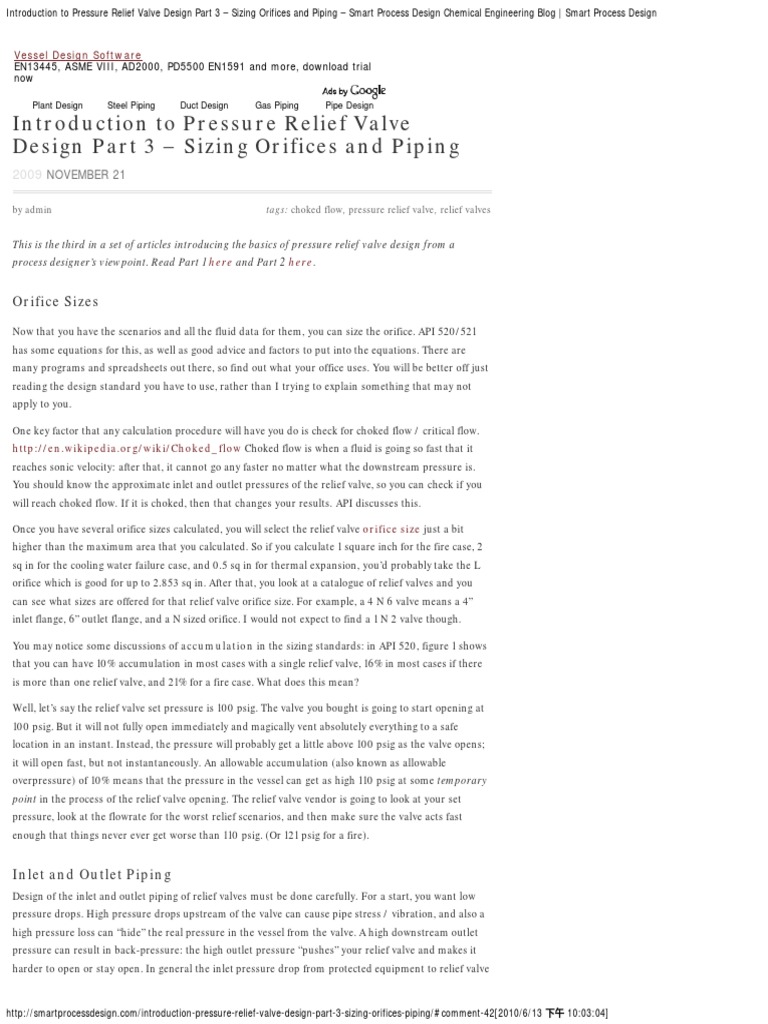 Relief Valve Orifice Sizing Guide | PDF | Valve | Gas Technologies