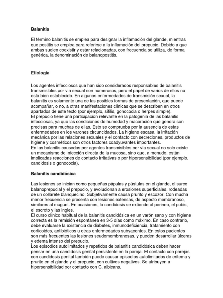 Balanitis | PDF | Enfermedades y trastornos | Salud pública