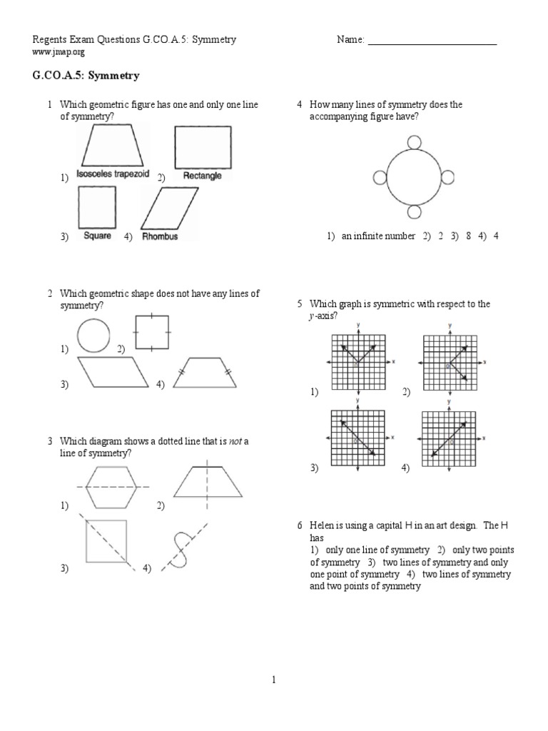 G CO A 5 Symmetry PDF | PDF | Symmetry | Geometric Shapes