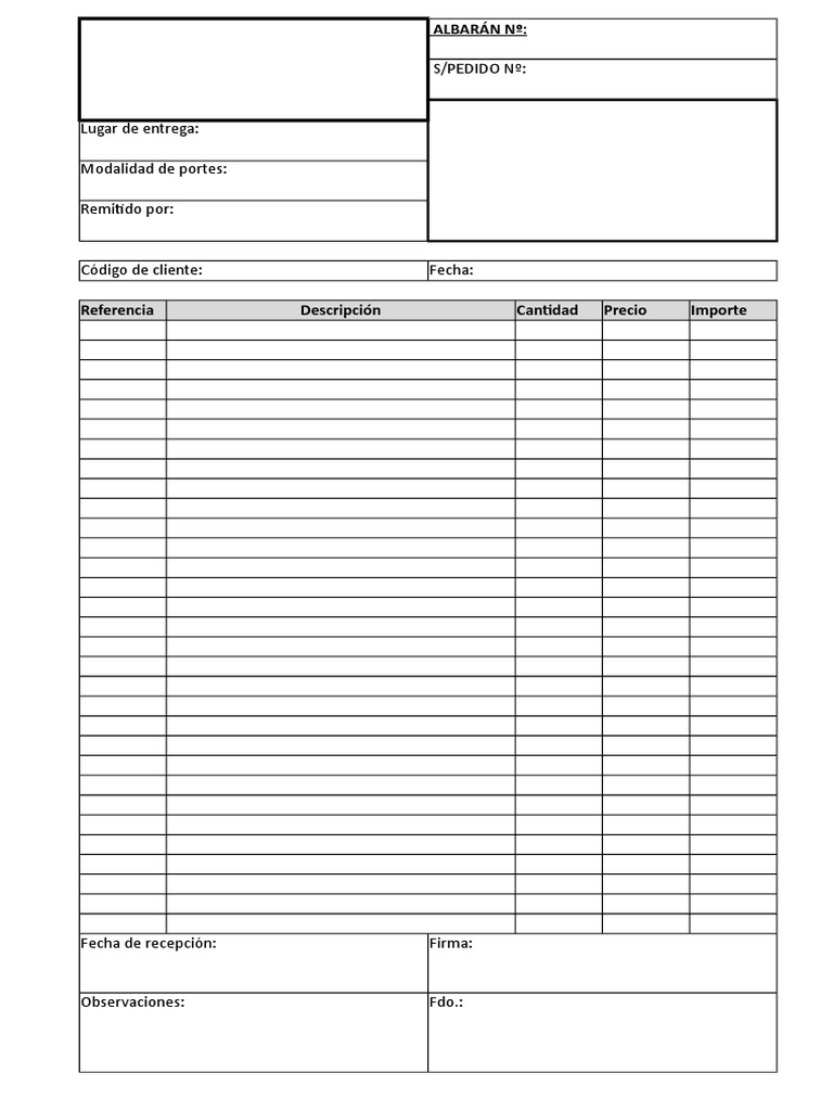 Modelo Albarán | PDF