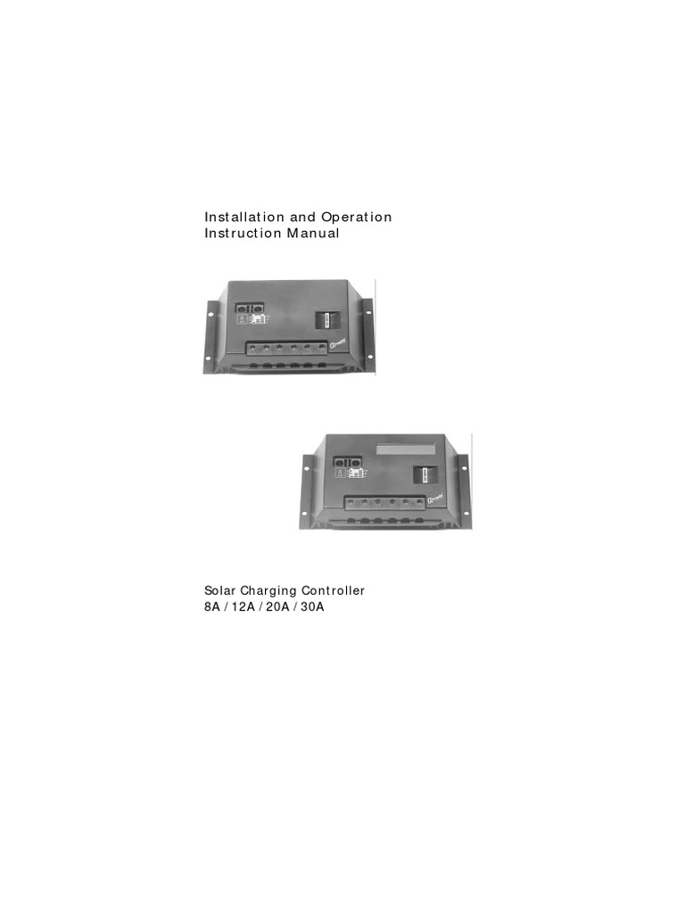 Solar Charge Controller Manual | PDF | Fuse (Electrical) | Rechargeable ...