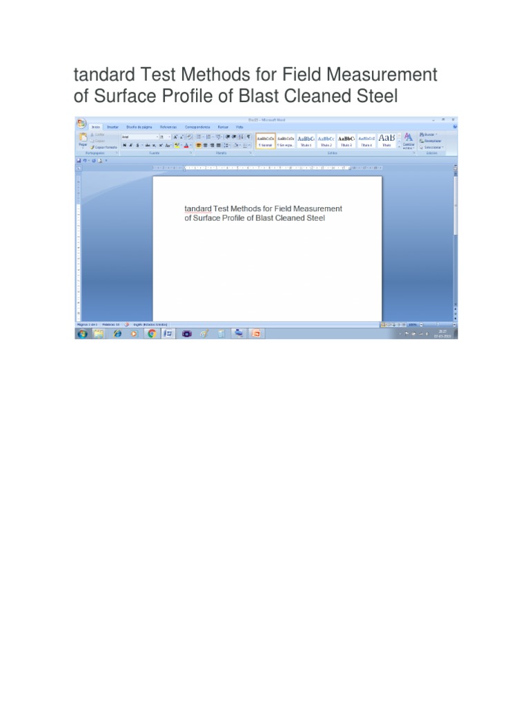 Tandard Test Methods For Field Measurement of Surface Profile of Blast ...