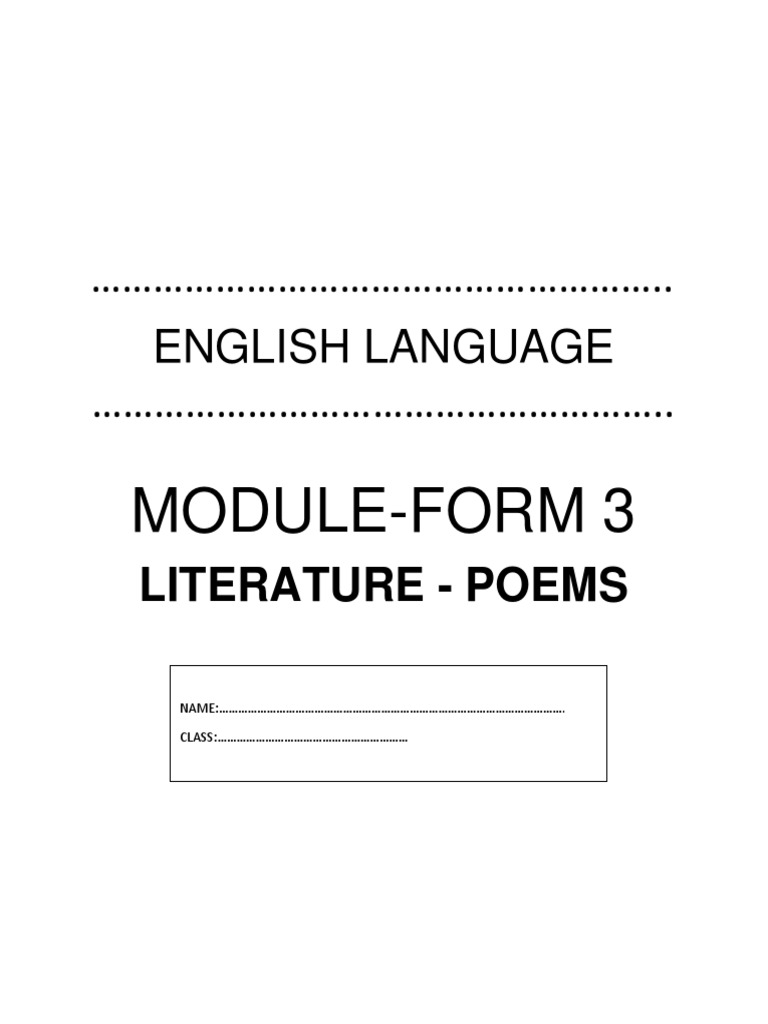 Form 3 Poetry Analysis Exercises | PDF | Reason | Poetry