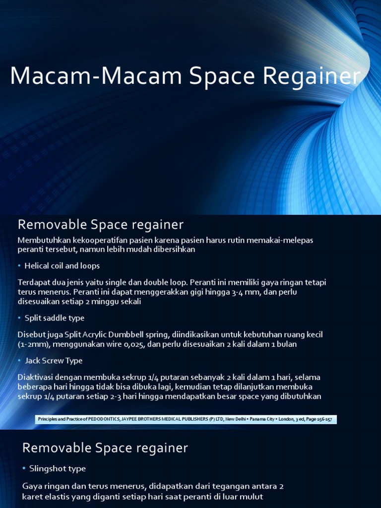 Jenis-Jenis Space Regainer pada Anak | PDF