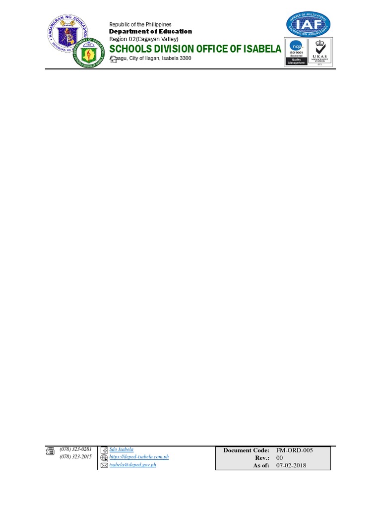 Schools Division Office of Isabela: Department of Education Region 02 ...