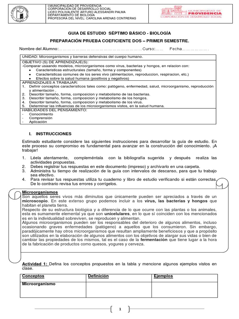 Biologia Coe2 7°basico PDF | PDF | Virus | Las bacterias