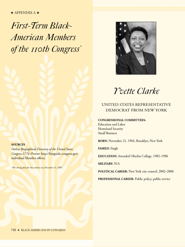 First Black Congress Members of the 110th Congress | PDF | Second Party ...