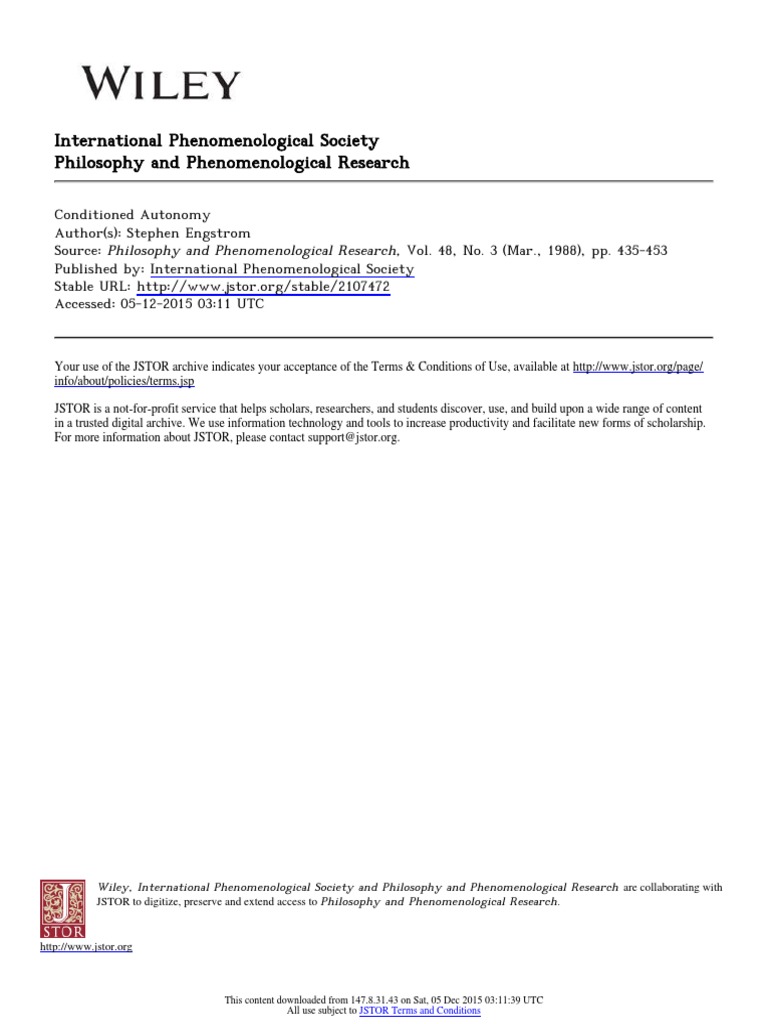 Philosophy and Phenomenological Research Volume 48 Issue 3 1988 (Doi 10 ...