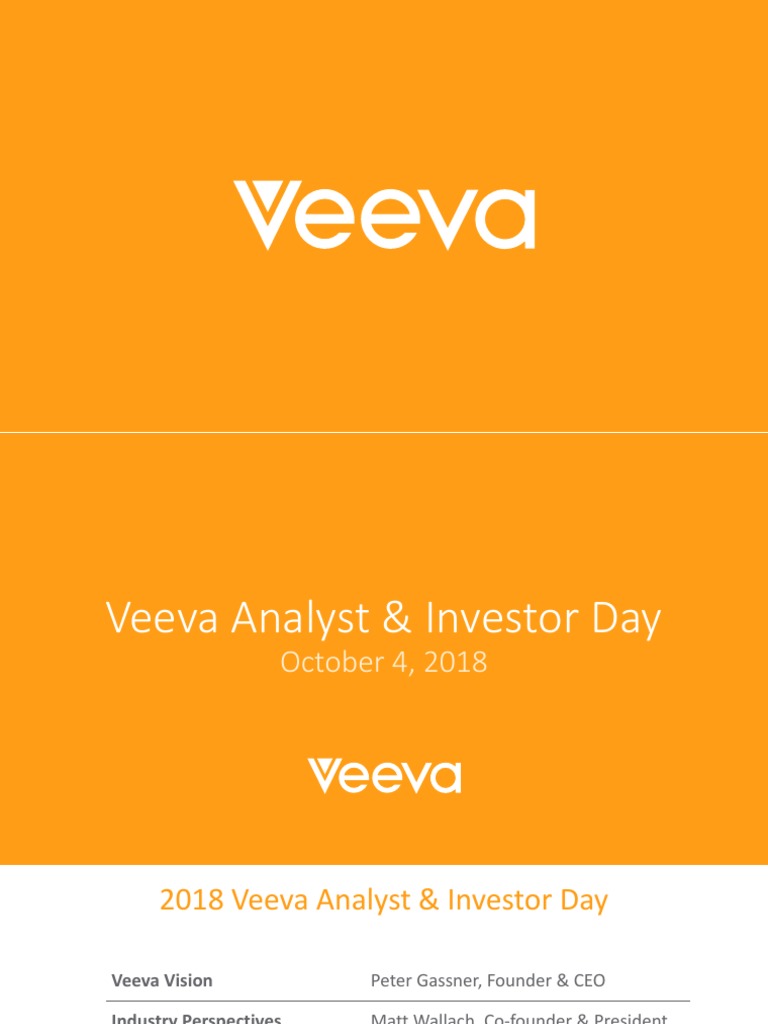 2018 Veeva Systems Investor and Analyst Day PDF | PDF | Customer ...