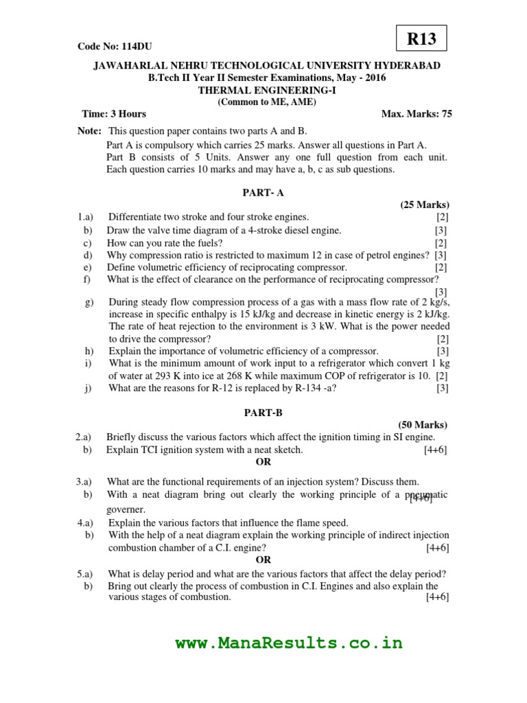 Ic Engines (2) Question Paper | PDF | Engines | Refrigeration