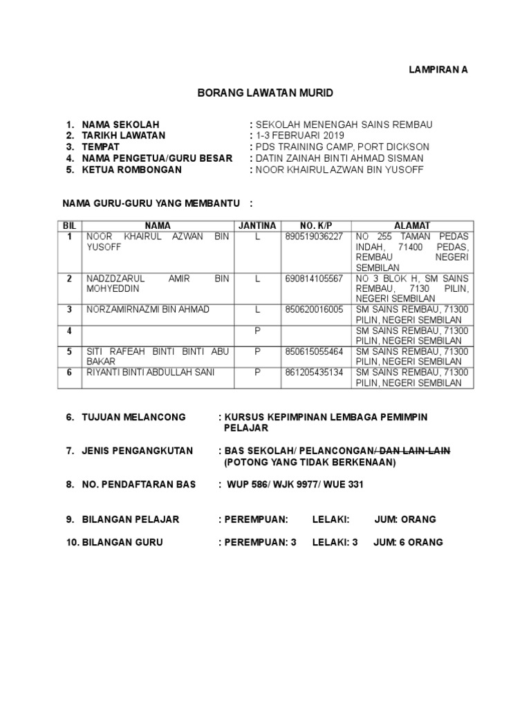 Surat Kelulusan Program Luar Negeri | PDF