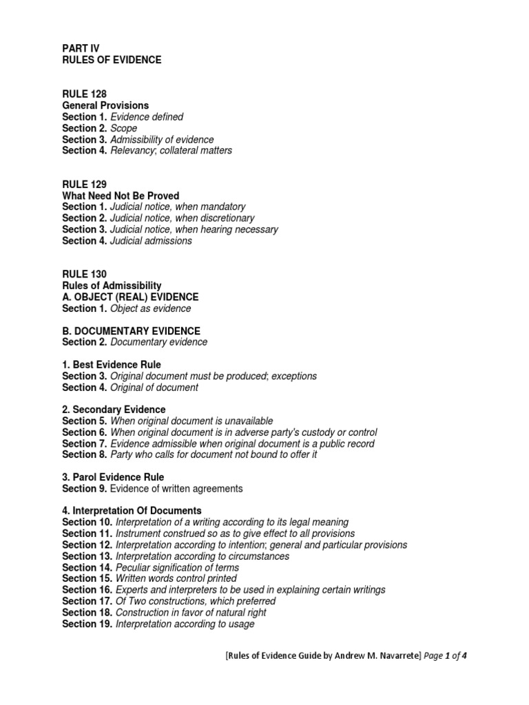 Summary of Rules of Court | PDF | Witness Impeachment | Evidence (Law)
