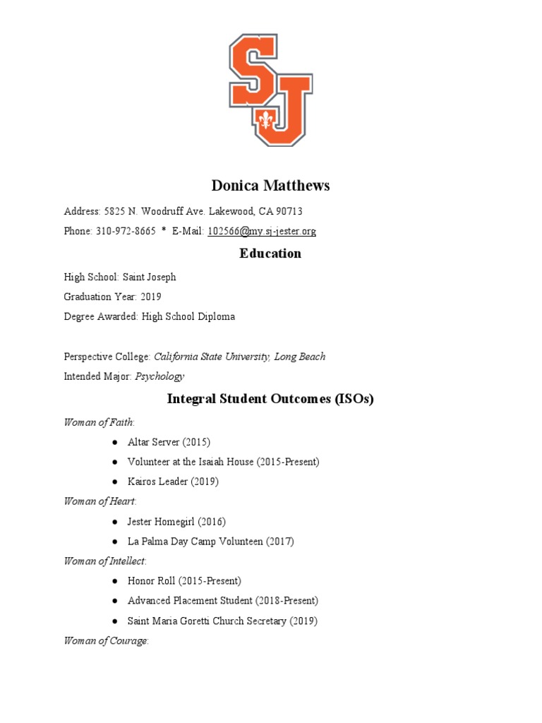 SC Resume Template | PDF