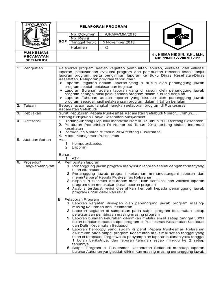 Sop Pelaporan Program (Ukm) | PDF | Pengelolaan Keuangan & Uang