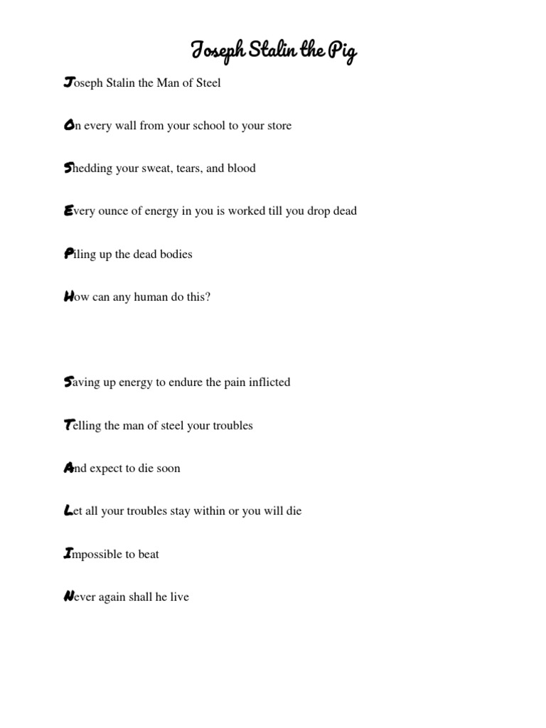 Joseph Stalin Poem | PDF