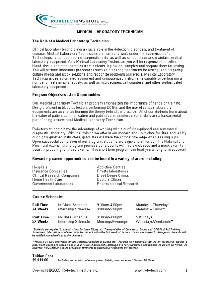 MLAT Program Outline 2009 | PDF | Medical Laboratory | Medical Diagnosis
