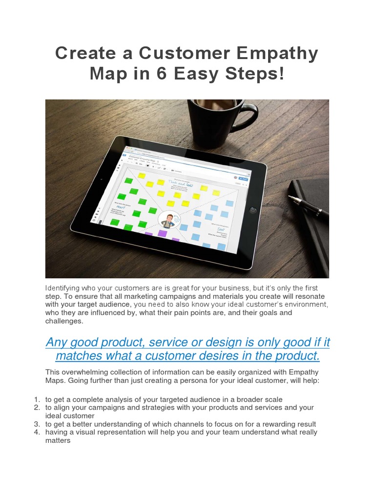 Create A Customer Empathy Map in 6 Easy Steps | PDF | Empathy | Target ...