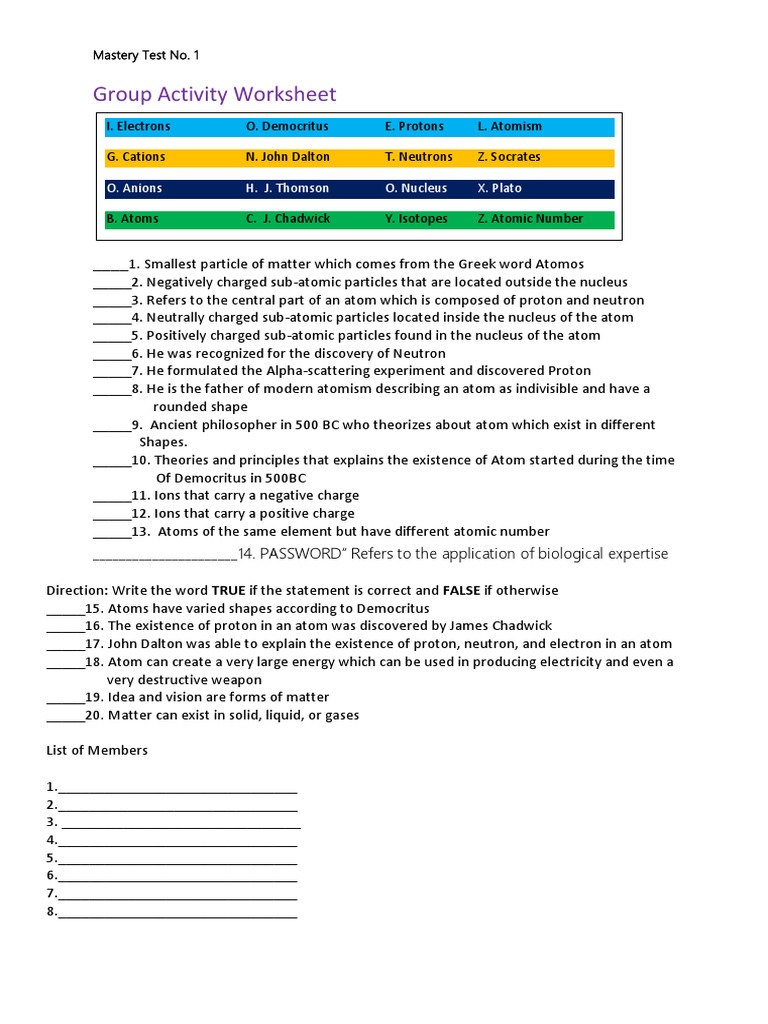 Group Activity Worksheet | PDF