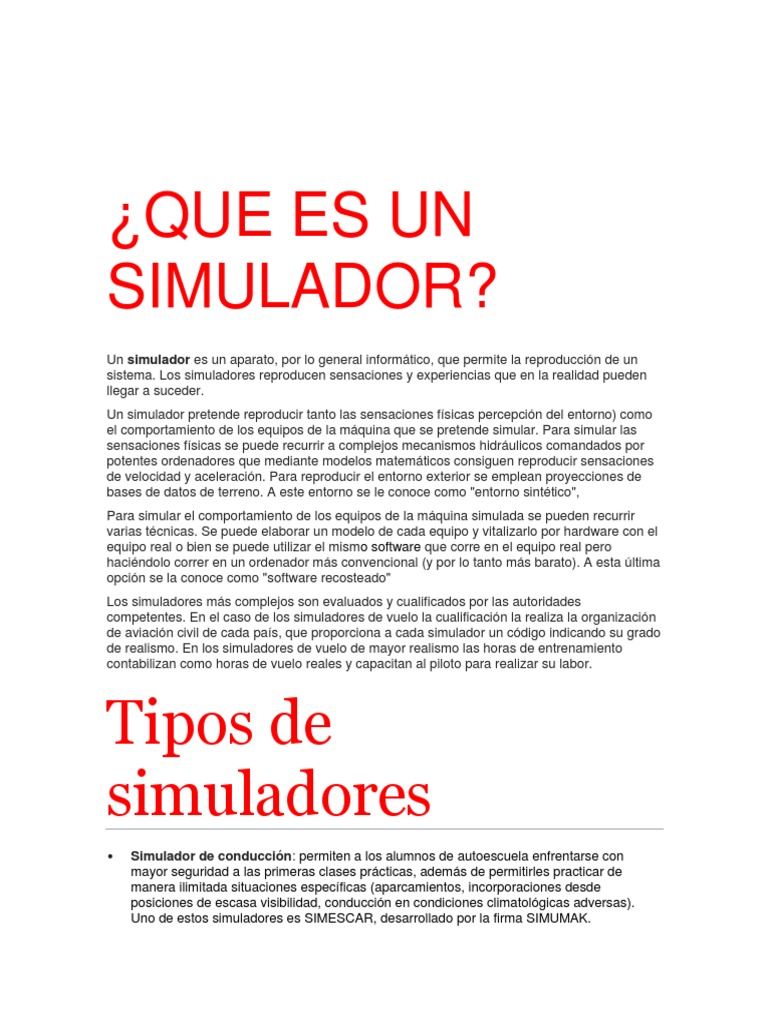 Que Es Un Simulador | PDF