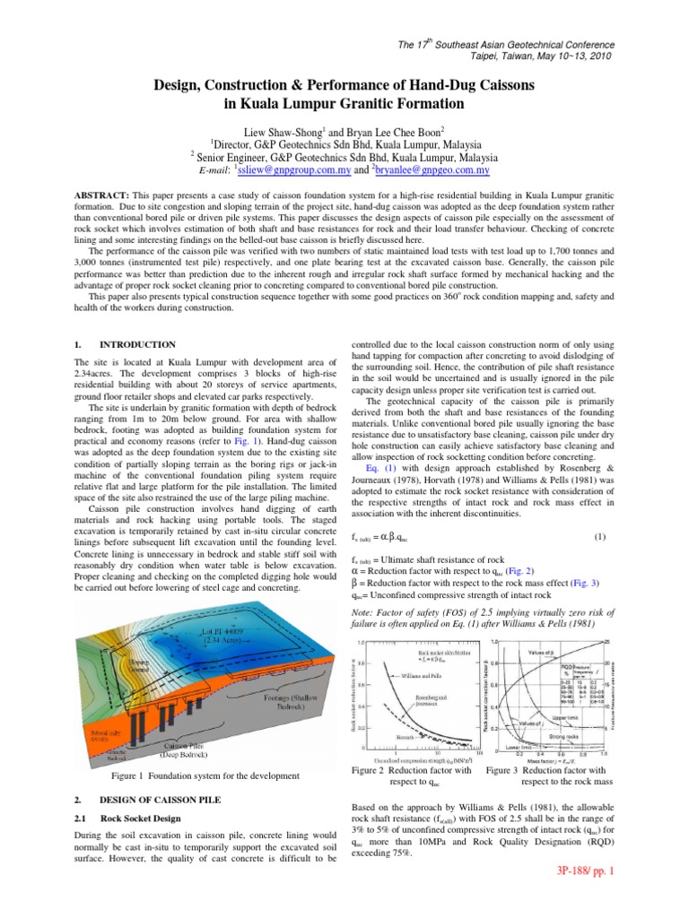 Design, Construction & Performance of Hand-Dug Caissons PDF | PDF ...