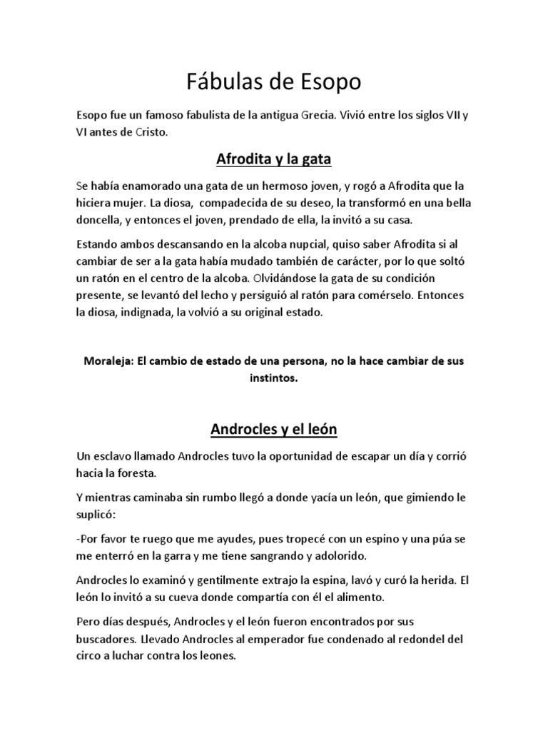 Fábulas de Esopo | PDF | Afrodita