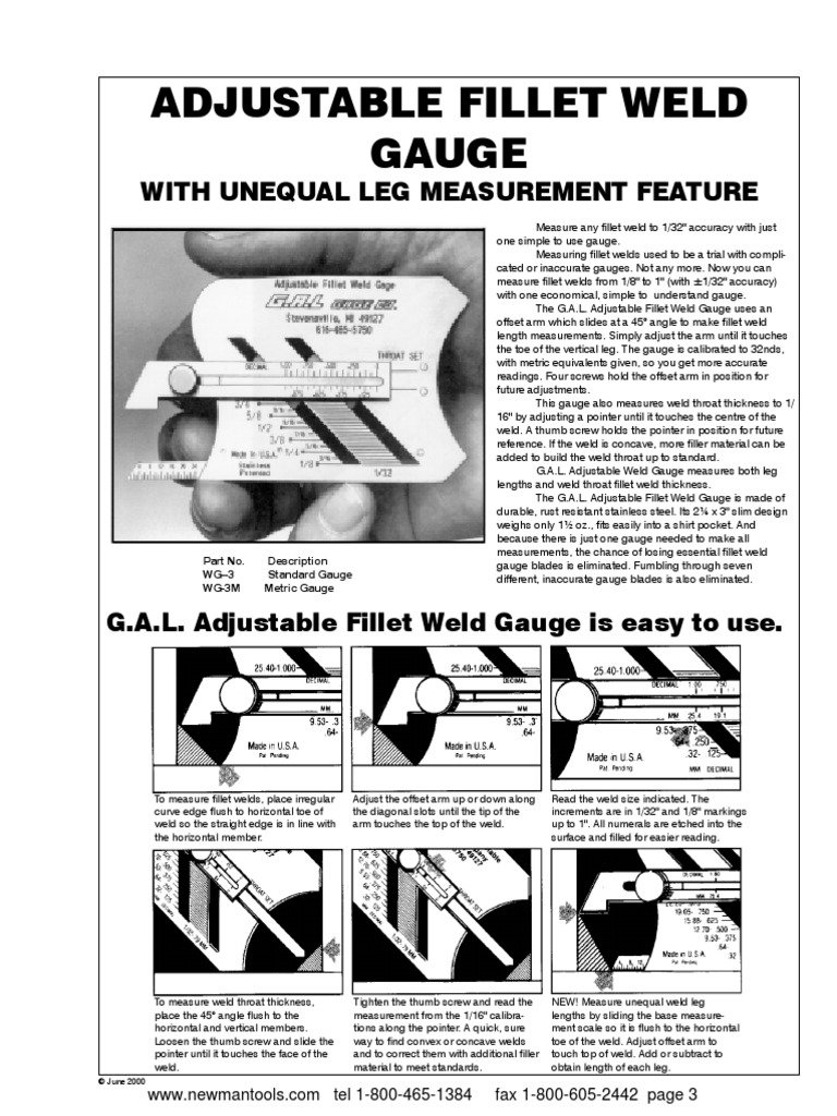 Adjustable Fillet Weld Gauge | PDF | Welding | Construction