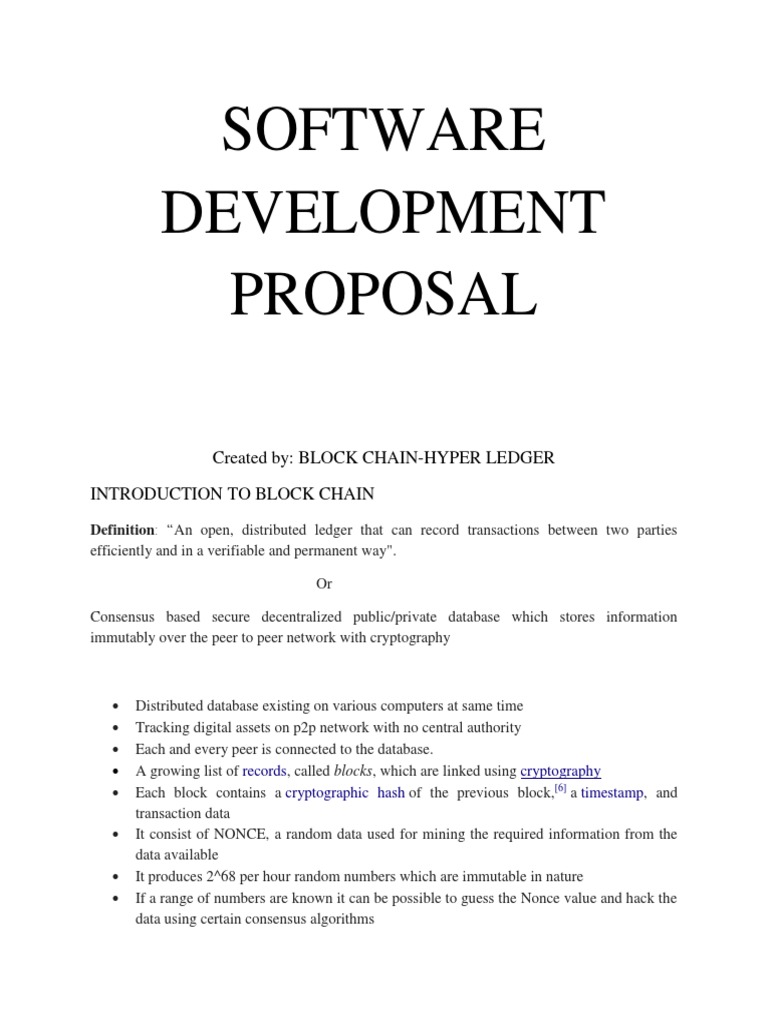 Software Development Proposal | PDF | Technology & Engineering