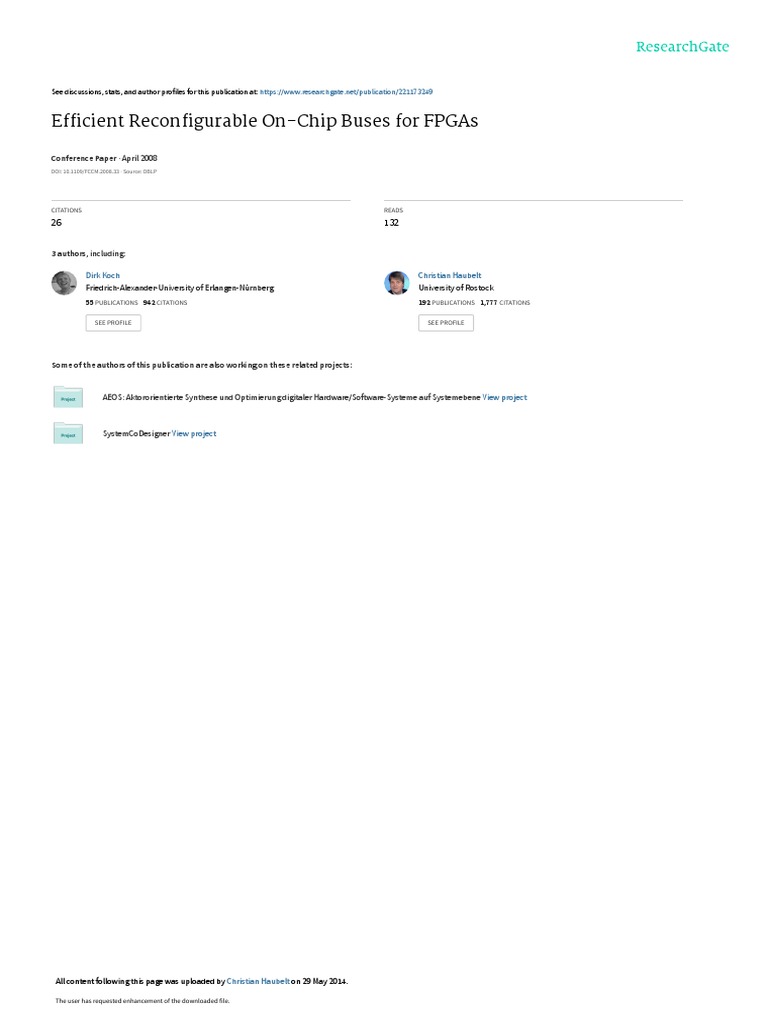 Efficient Reconfigurable On-Chip | PDF | Field Programmable Gate Array ...