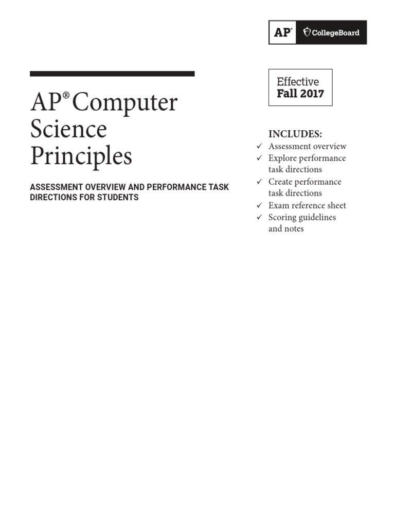 Ap CSP Student Task Directions PDF | PDF | Boolean Data Type | Computer ...