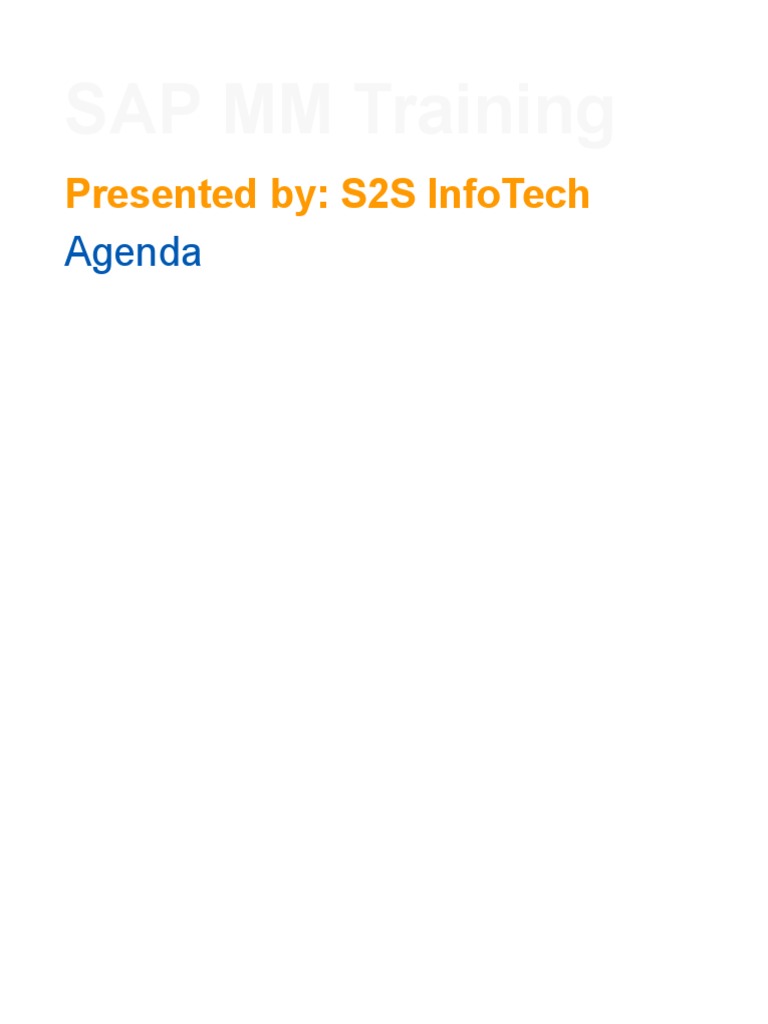 Sap MM Training | PDF | Sap Se | Enterprise Resource Planning