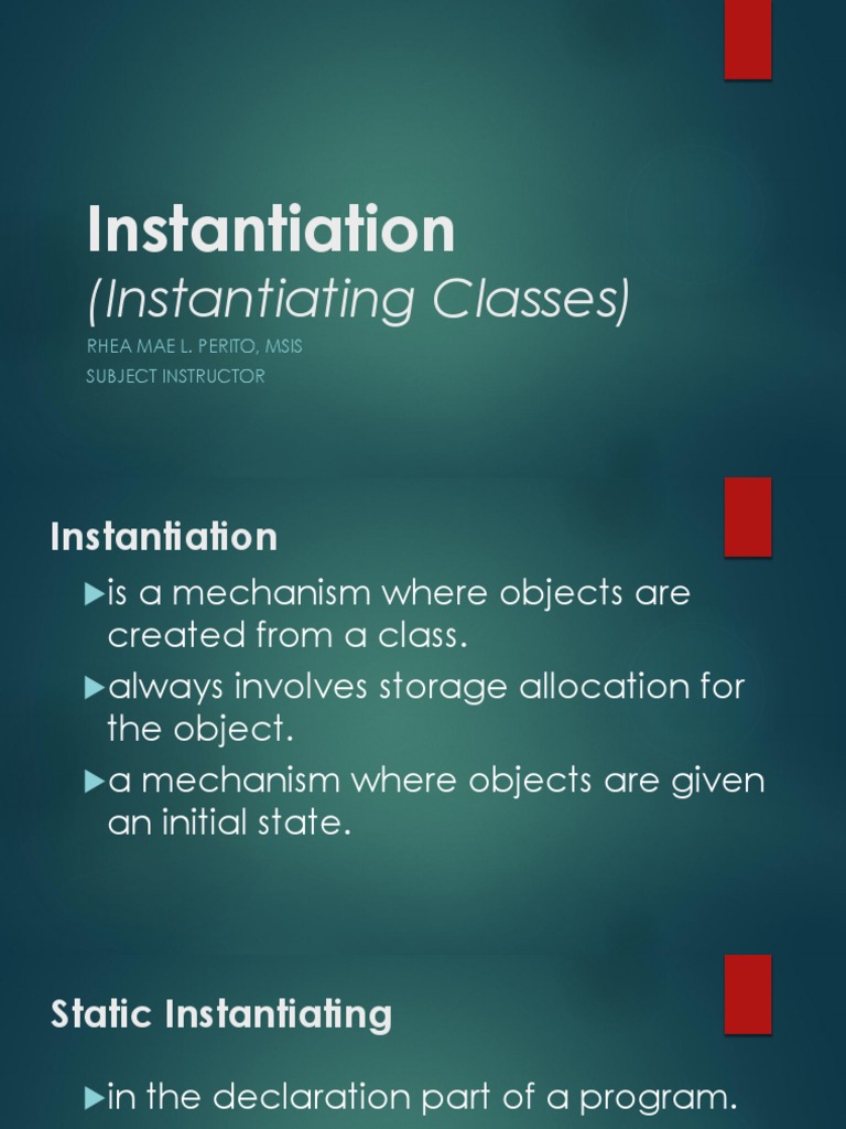 Instantiation (OOP) | PDF | Computers