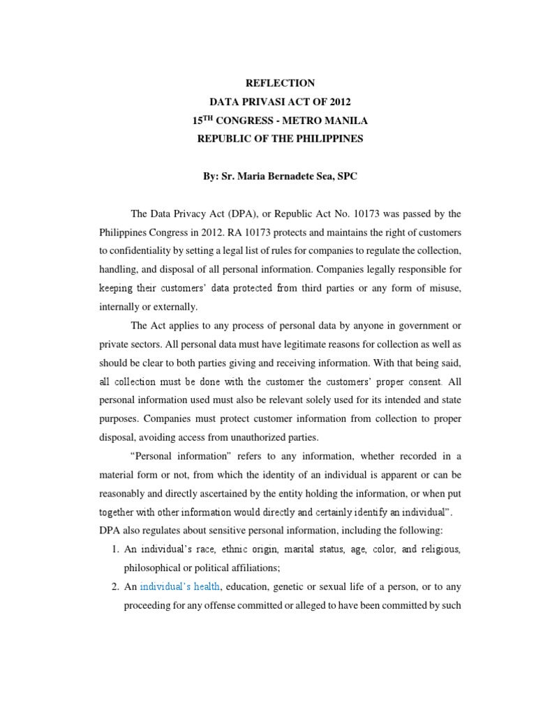 Overview of the Data Privacy Act 2012 | PDF | Personally Identifiable ...
