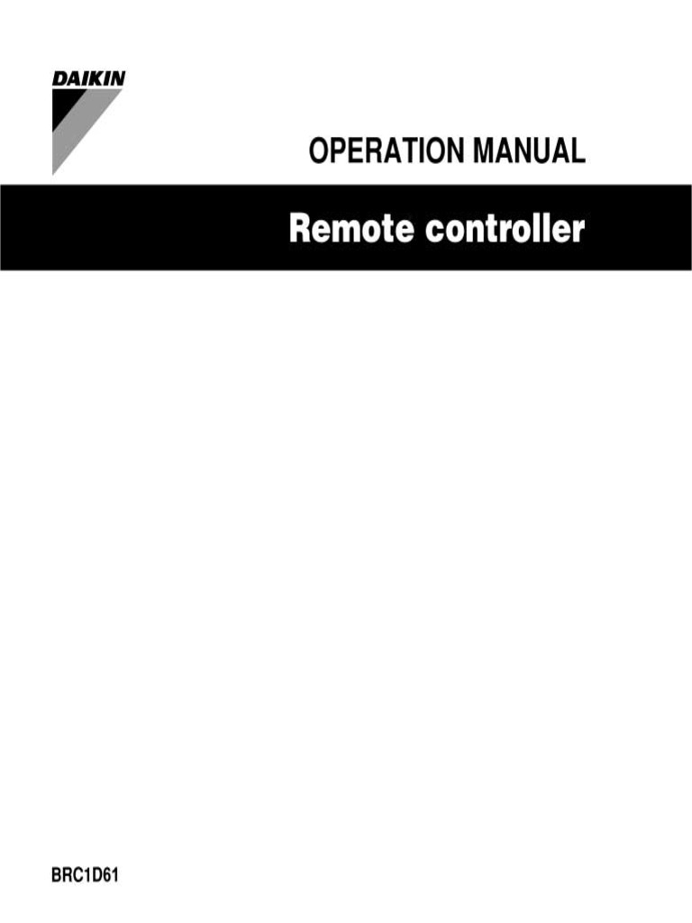 BRC1D61 Operation Manual | PDF