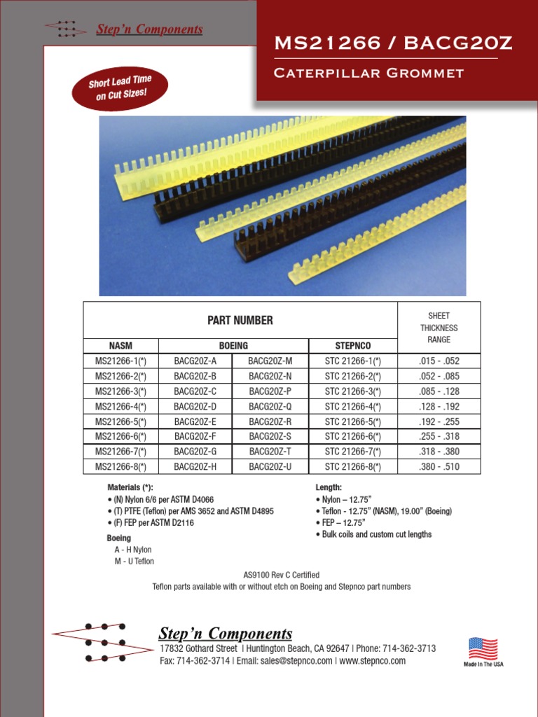Cat Stepn Components MS21266 BACG20Z Data Sheet | PDF | Chemical ...
