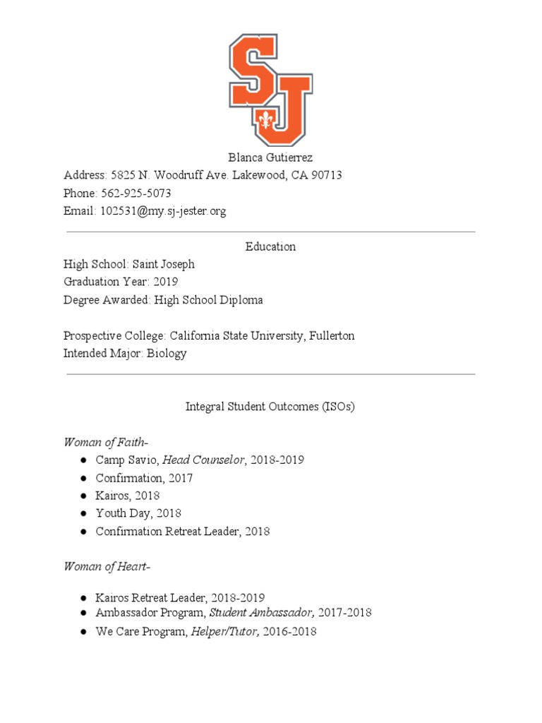 SC Resume Template | PDF