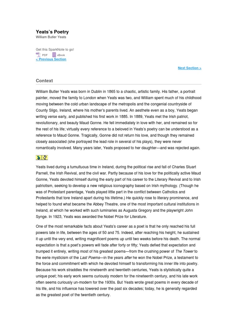 Yeats | PDF | W. B. Yeats | Poetry