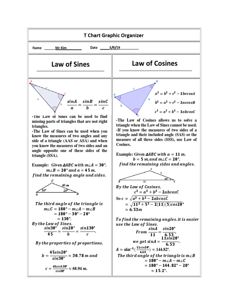T Chart Weebly | PDF | Trigonometric Functions | Triangle
