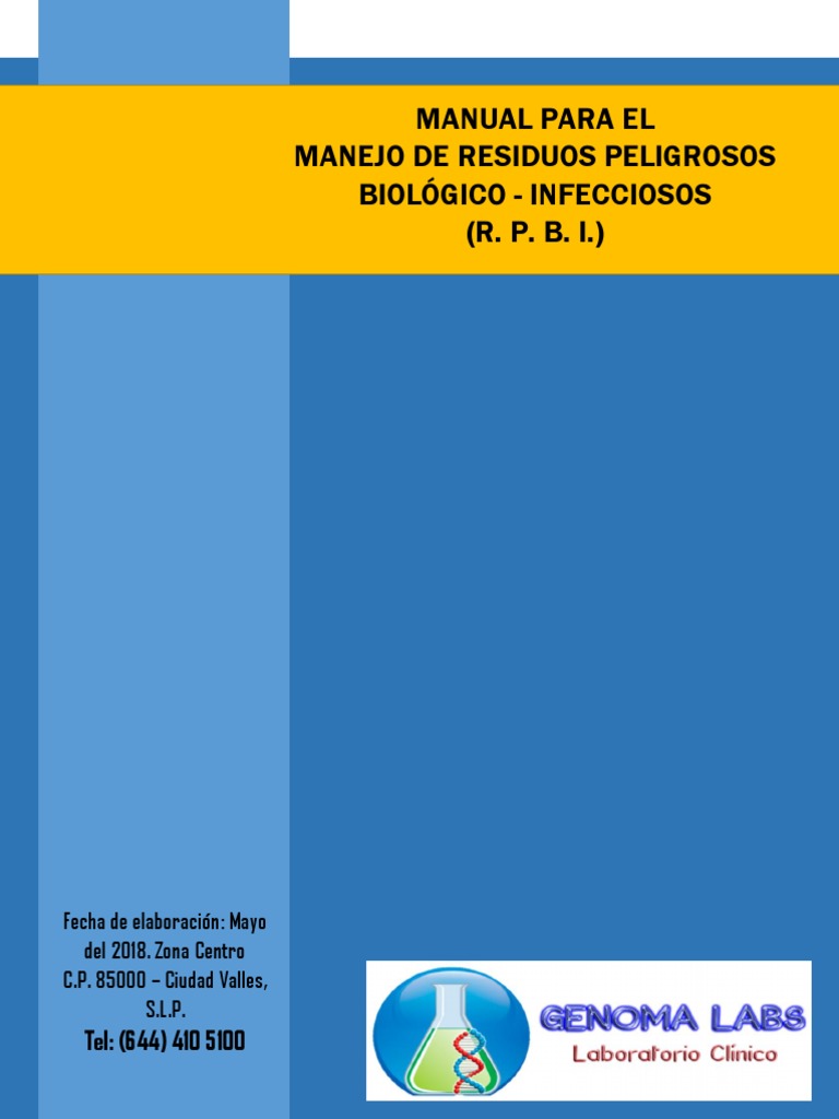 Manual para El Manejo de Residuos Peligrosos Biologicos Infecciosos | PDF | Residuos | Sangre
