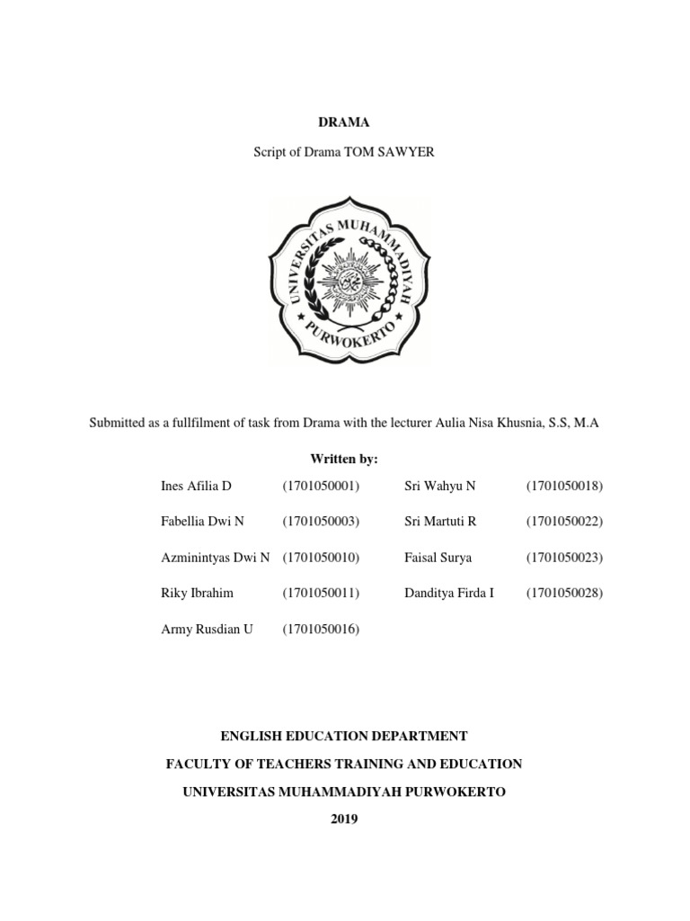 Tom Sawyer Drama Script | PDF