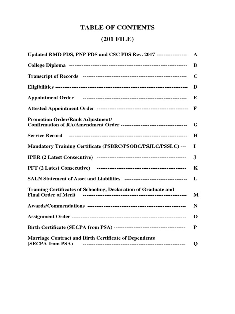 Table of Contents (201 File 2018) | PDF