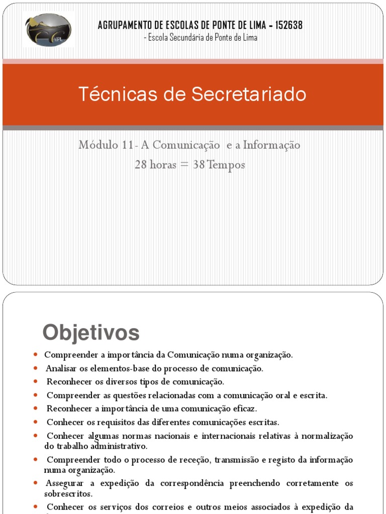 Técnicas de Secretariado - Mod11 | PDF | Comentários | Portugal