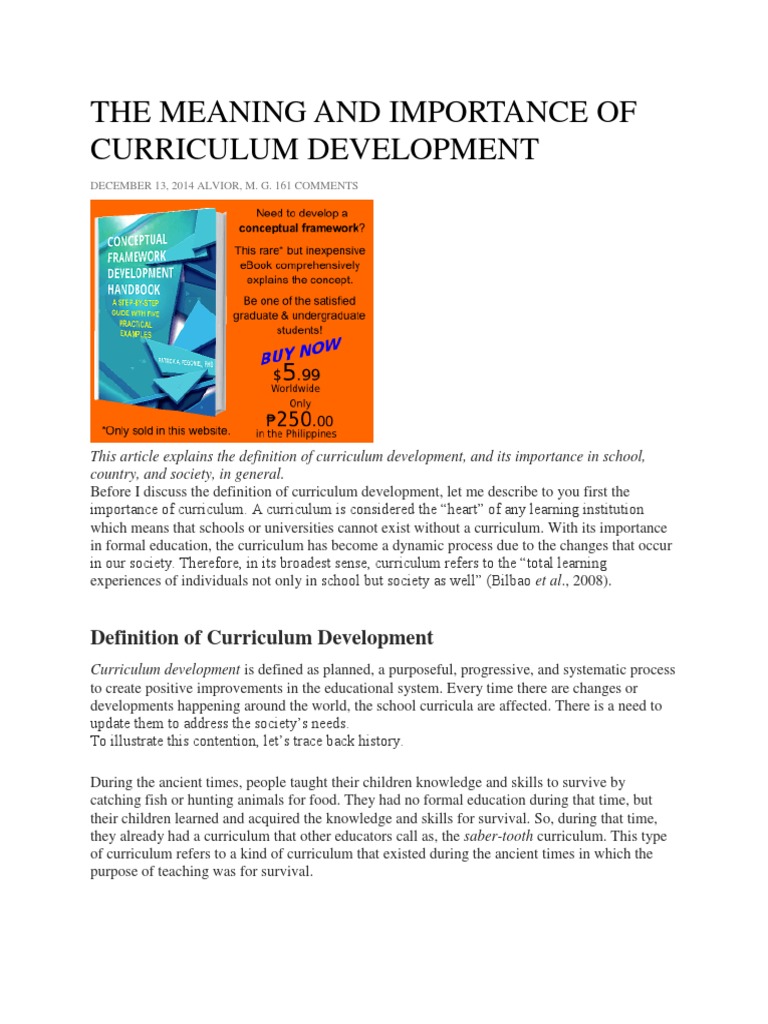 The Meaning and Importance of Curriculum Development | PDF | Curriculum ...
