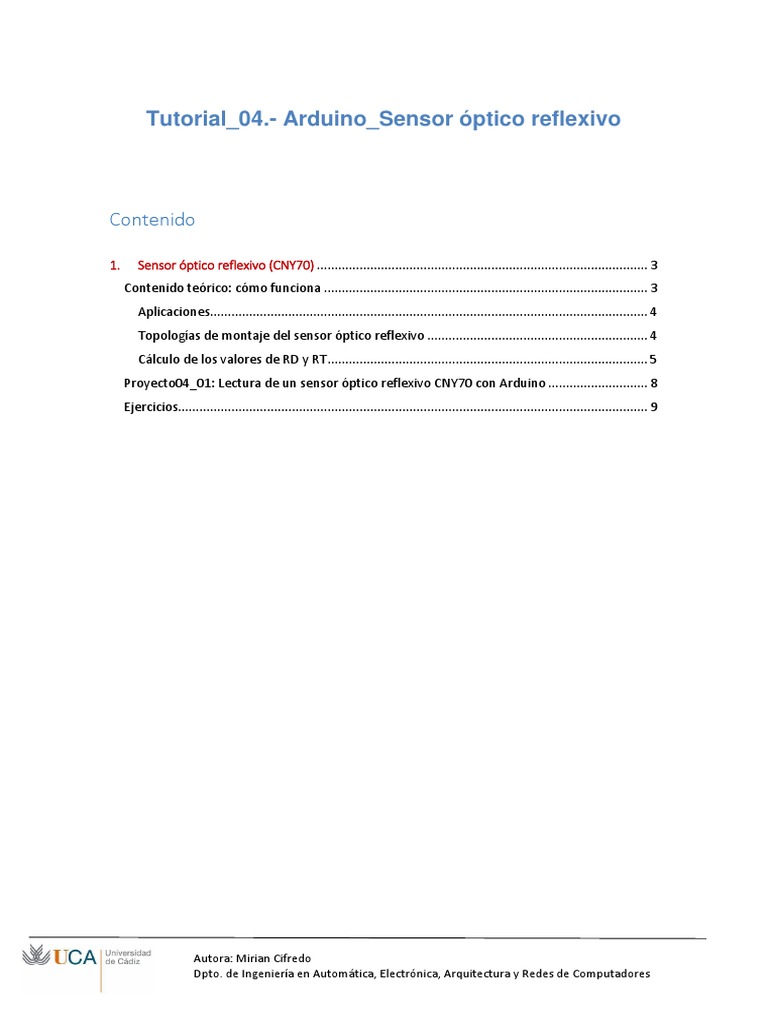 Tutorial Arduino: Sensor Óptico CNY70 | PDF | Transistor | Electrónica