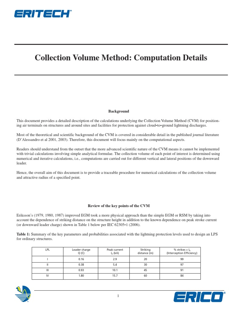 Collection Volume Method: Computation Details: Background | PDF ...