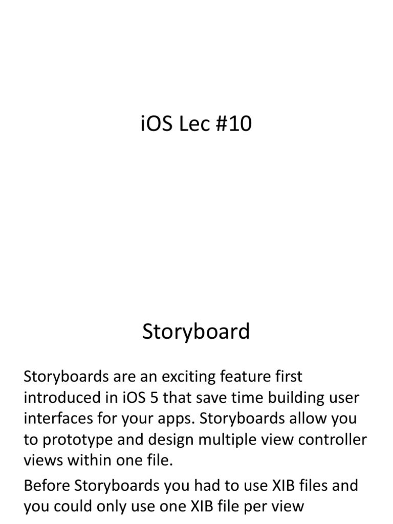 iOS Storyboards: Designing UI Efficiently | PDF