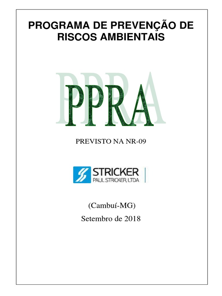 PPRA modelo 2018.docx | Cor | Ambiente Natural | Avaliação gratuita de ...