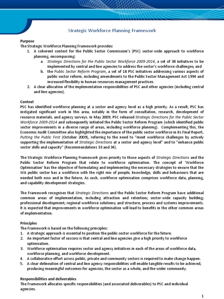 Workforce Planning Framework | PDF | Capacity Building | Workforce ...