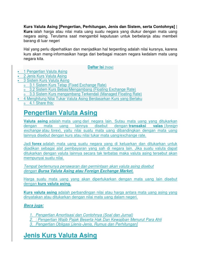Kurs Valuta Asing | PDF